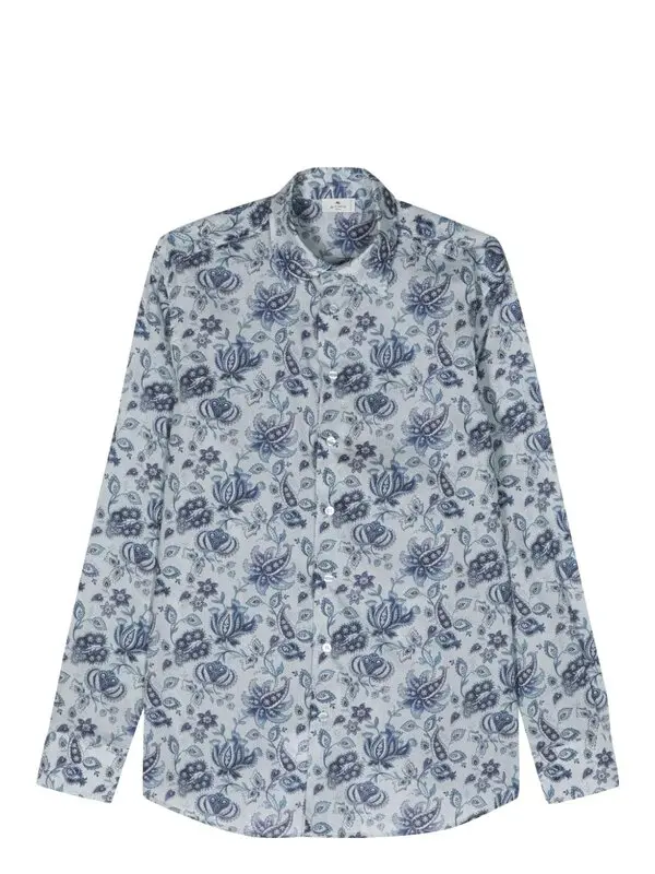 Etro Paisley-print Cotton Shirt - Blue