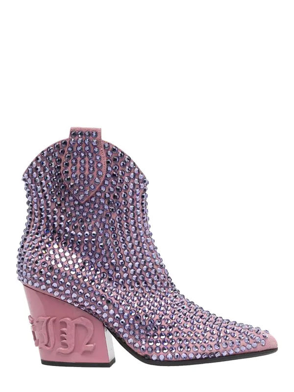 Philipp Plein 80mm Crystal-embellished Boots - Purple
