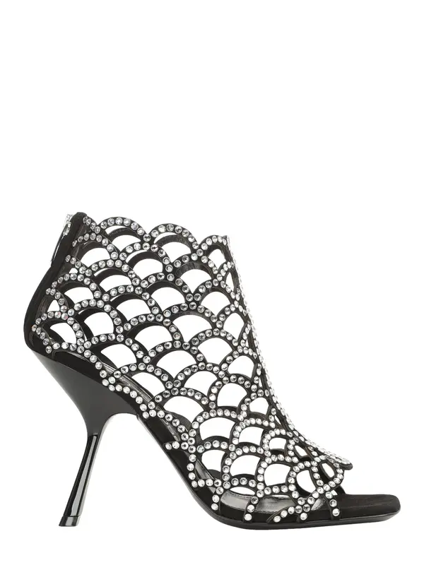 SERGIO ROSSI Sr Mermaid 100mm Rhinestone Sandals - Black