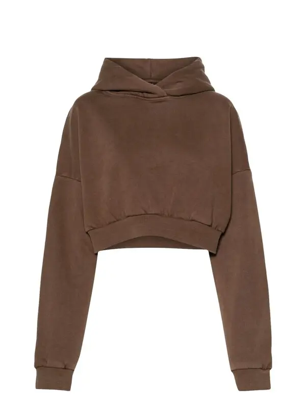 ENTIRE STUDIOS Organic-cotton Cropped Hoodie - Brown