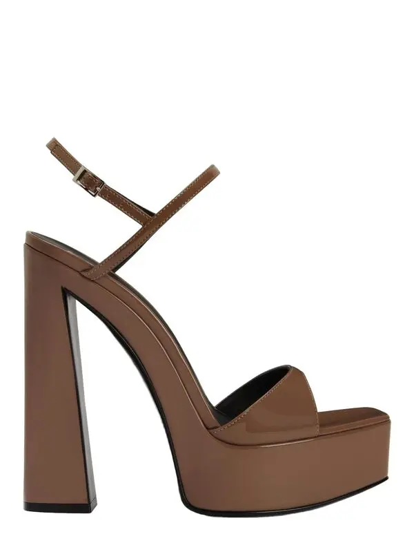 GIUSEPPE ZANOTTI Sylvy 145mm Patent Leather Sandals - Neutrals