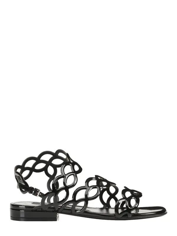 SERGIO ROSSI Sr Mermaid Leather Sandals - Black