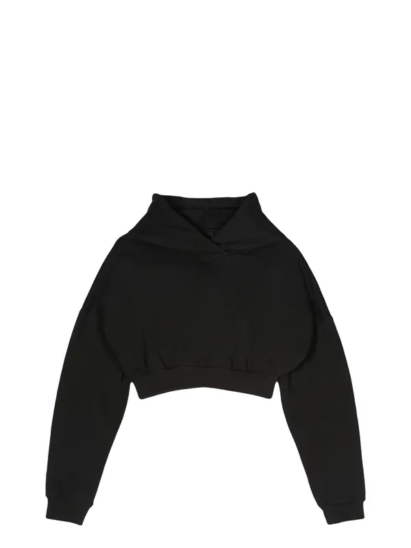 ENTIRE STUDIOS Organic-cotton Cropped Hoodie - Black