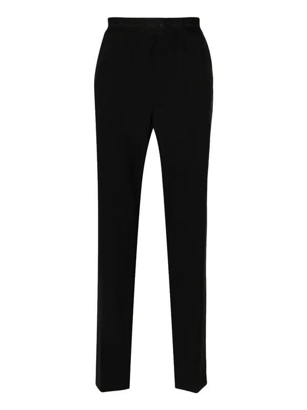MSGM Logo-waistband Tapered Trousers - Black