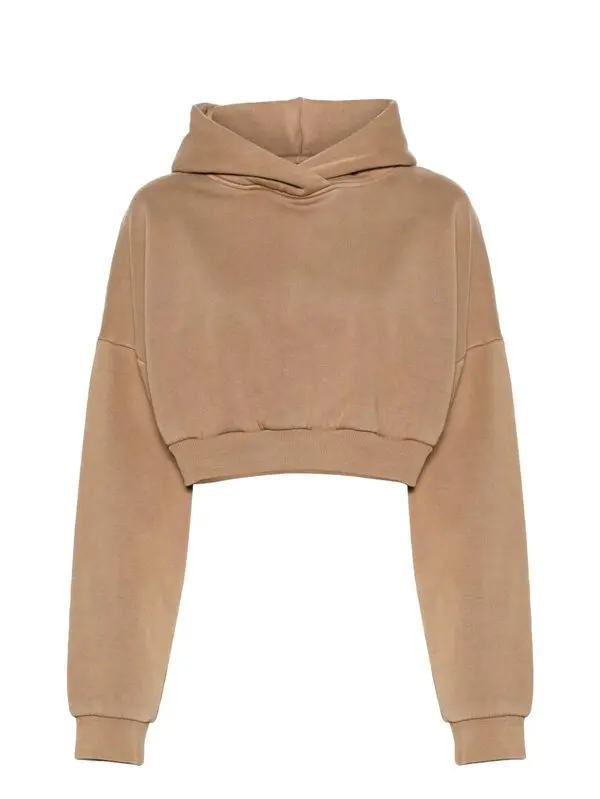 ENTIRE STUDIOS Organic Cotton Cropped Hoodie - Brown