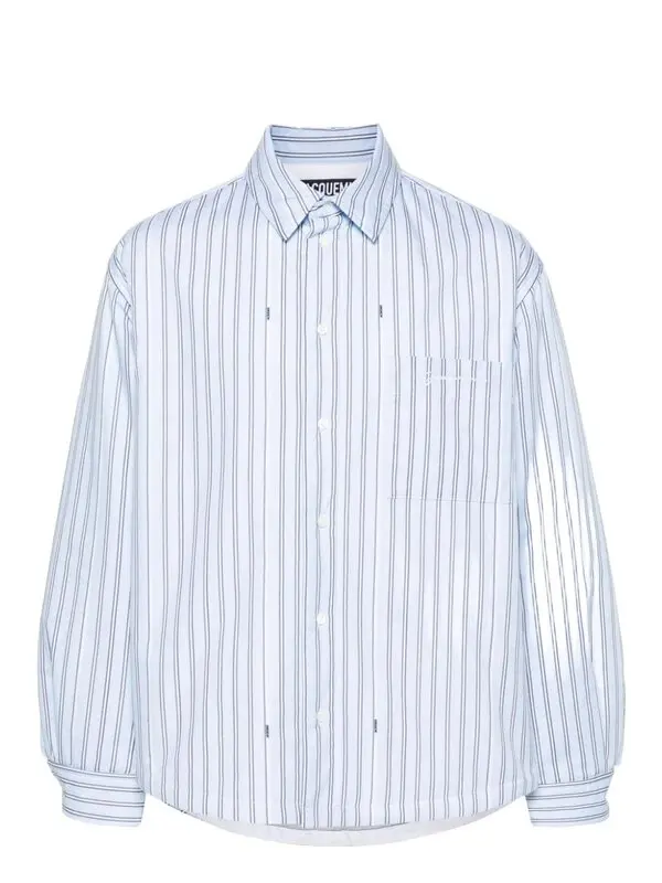 Jacquemus Pinstriped Padded Shirt - Blue