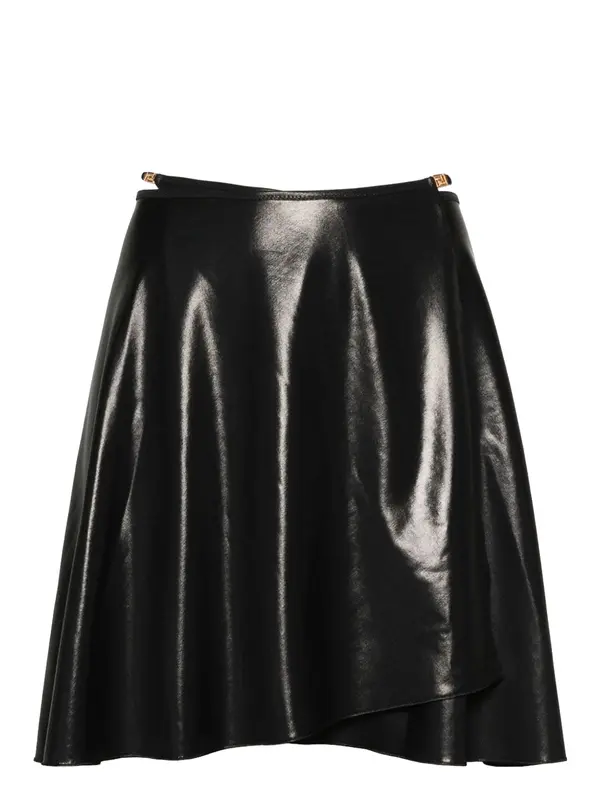 Versace Lamé-effect Wrap Mini Skirt - Black