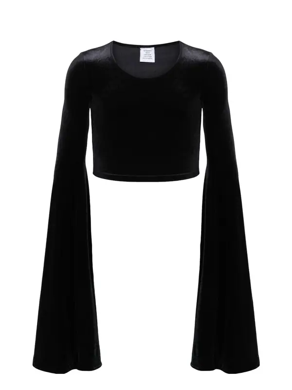 Vetements Velour Cropped Top - Black