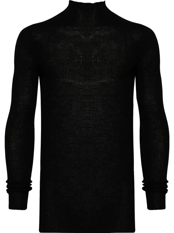 Rick Owens Ribbed-knit Wool Jumper - Black