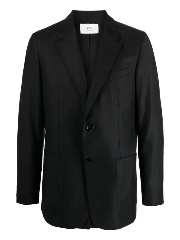 Ami Single-breasted Virgin-wool Blazer - Grey