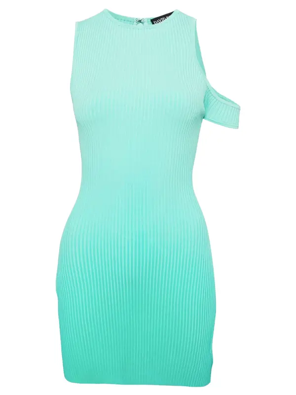 David Koma Ribbed-knit Gradient Minidress - Green