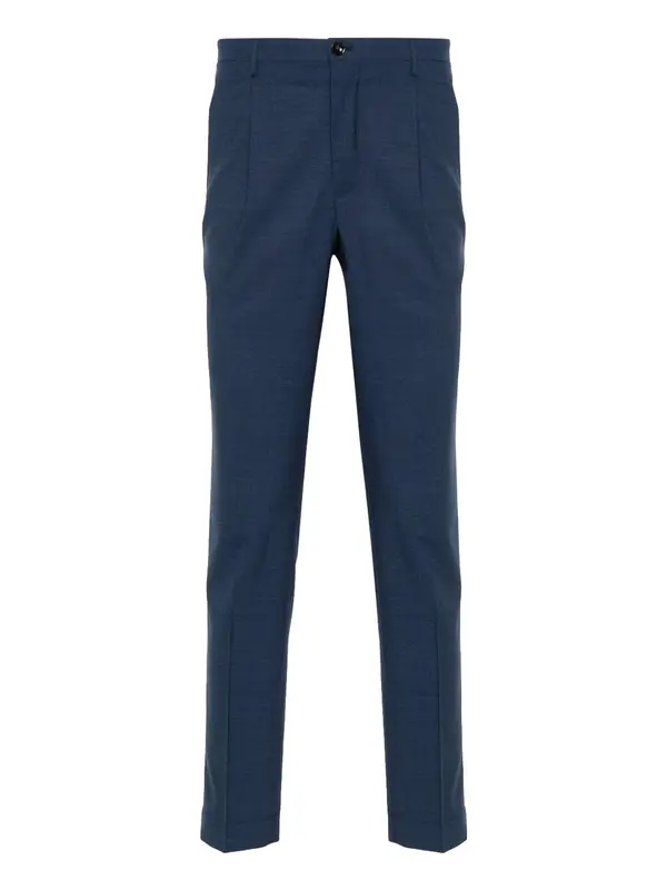 Incotex Tapered Virgin Wool Trousers - Blue