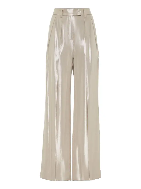 Brunello Cucinelli Pleated Wide-leg Trousers - Neutrals
