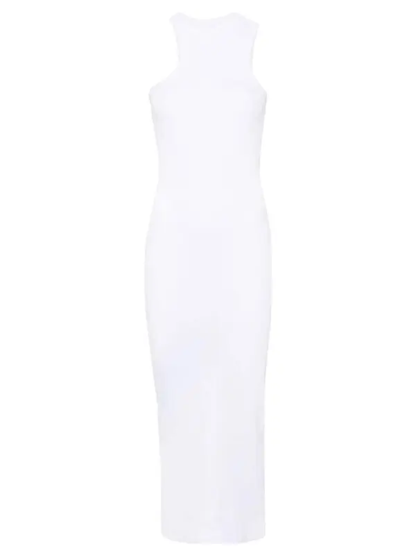 Axel Arigato Asymmetric Ribbed Midi Dress - White