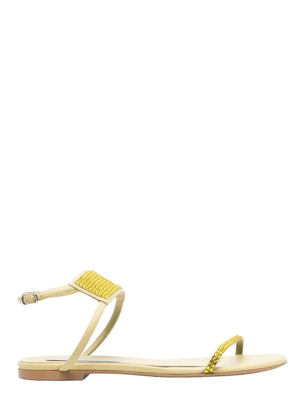Stella McCartney Crystal-embellished Flat Sandals - Yellow