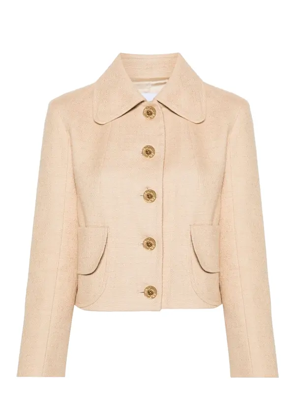 Patou Cropped Tweed Jacket - Neutrals