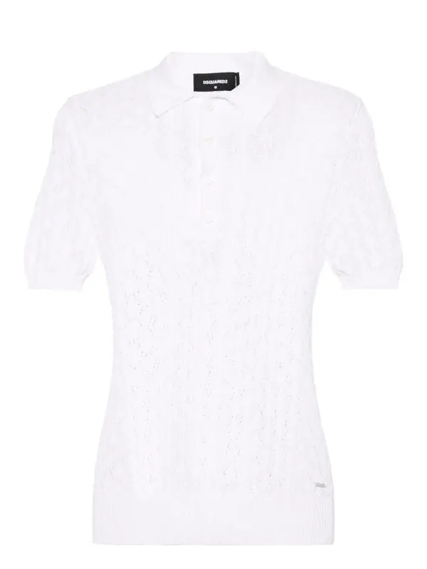 Dsquared2 Open-knit Polo Shirt - White