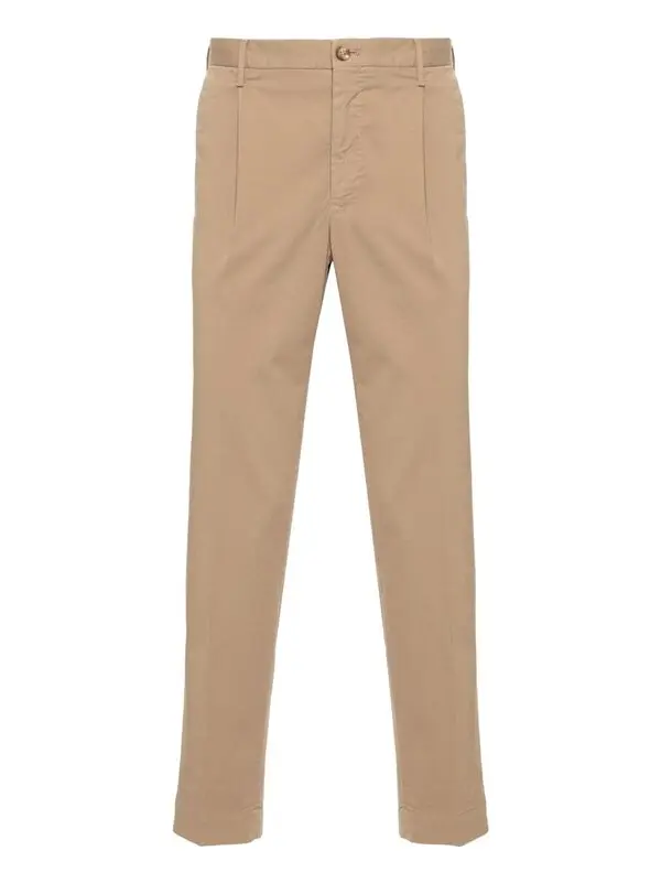 Incotex Stretch-cotton Tapered Trousers - Brown