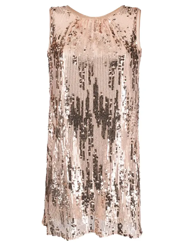 Talbot Runhof Sequinned Mini Dress - Neutrals