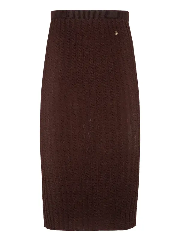Bally Cable-knit Midi Skirt - Brown