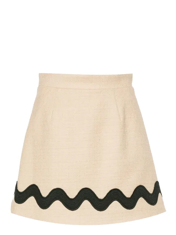 Patou Wave Tweed Mini Skirt - Neutrals