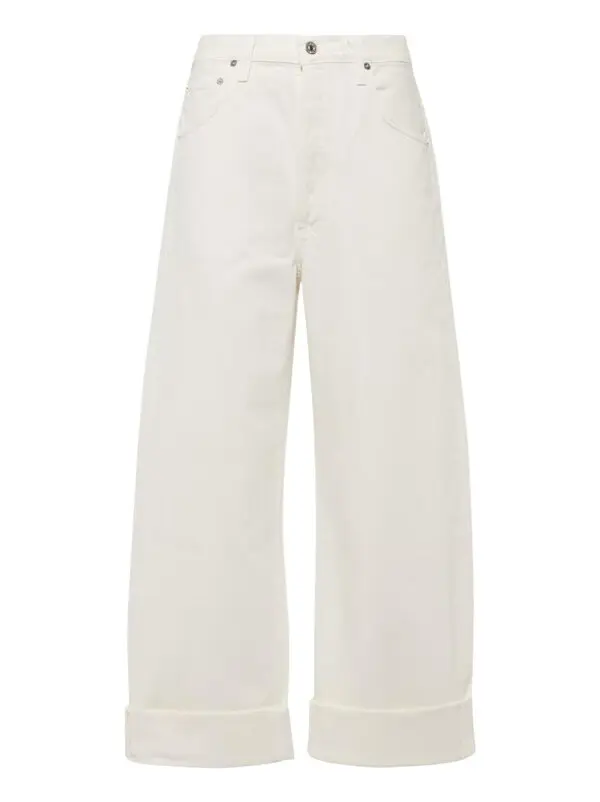 Citizens Of Humanity Ayla Mid-rise Wide-leg Jeans - White