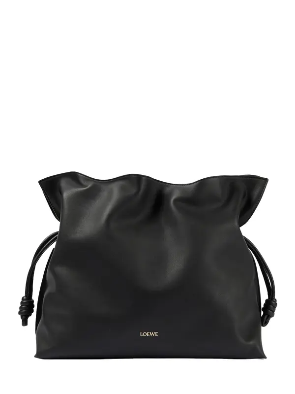 Loewe Flamenco Xl Leather Clutch - Black