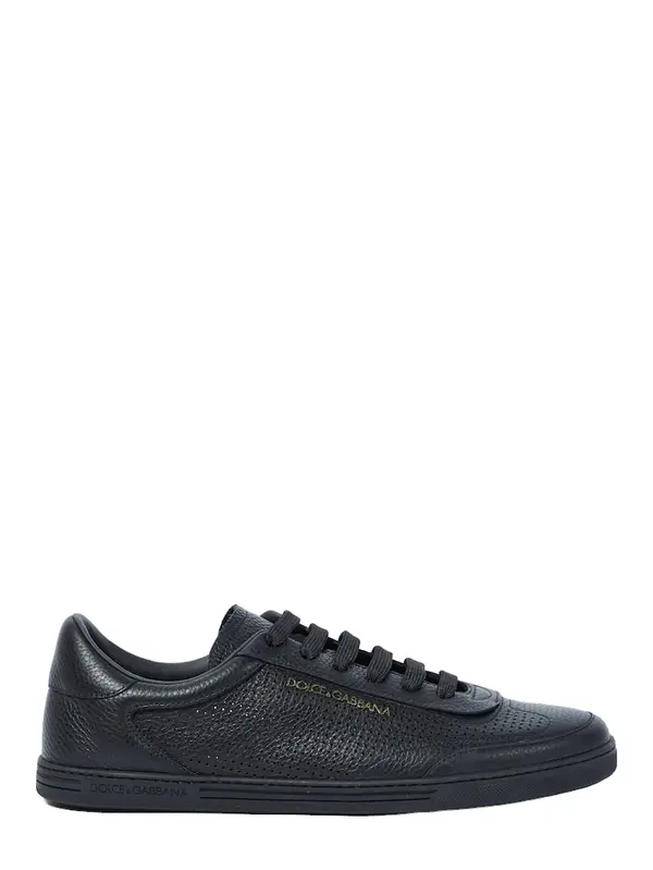 Dolce & Gabbana Saint Tropez Leather Sneakers - Black