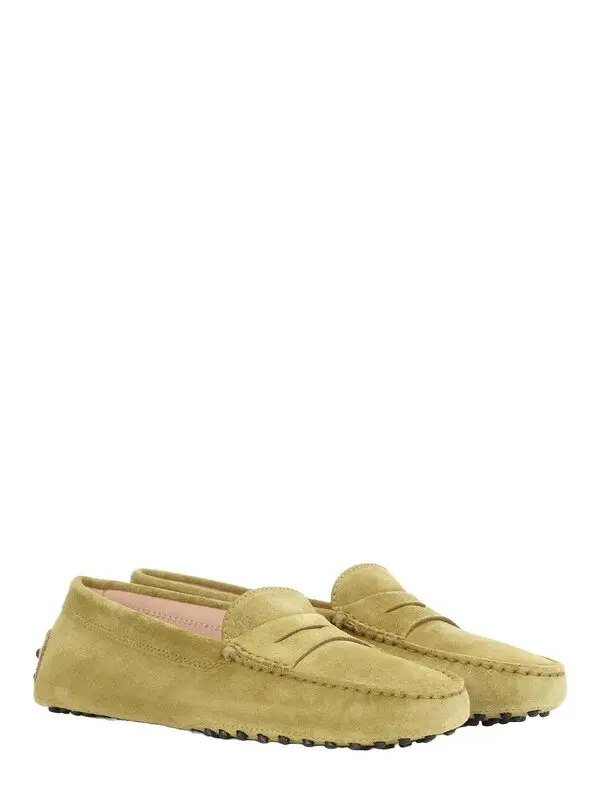 TOD'S Gommino Suede Driving Loafers - Yellow