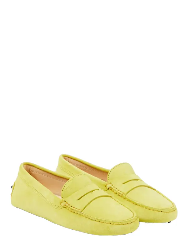 TOD'S Gommino Suede Moccasins - Yellow