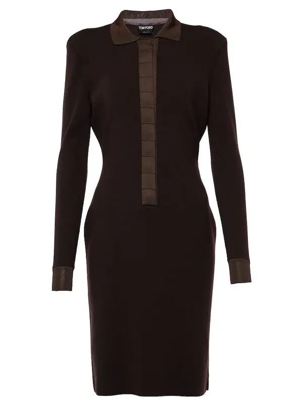 TOM FORD Wool And Silk-blend Minidress - Brown