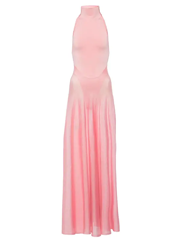 Alaïa Turtleneck Maxi Dress - Pink