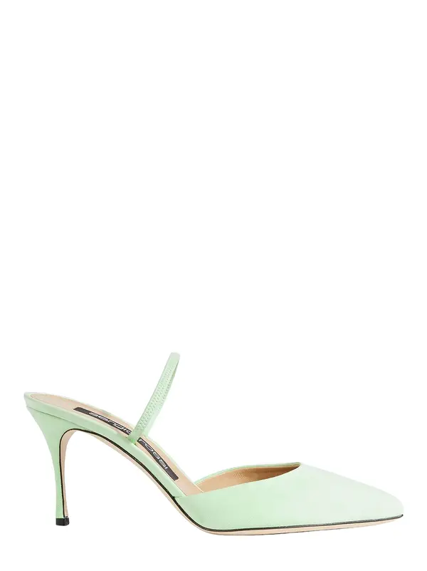 SERGIO ROSSI Godiva 75 Suede Mules - Mint