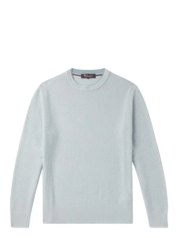 Loro Piana City Birdseye Baby Cashmere Sweater - Blue