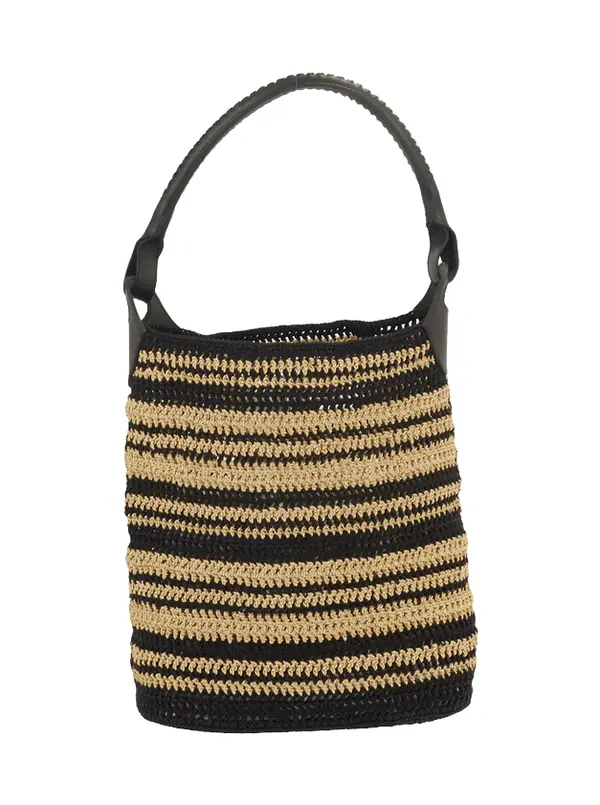 ANCIENT GREEK SANDALS Hipissa Bucket Bag - Black/gold