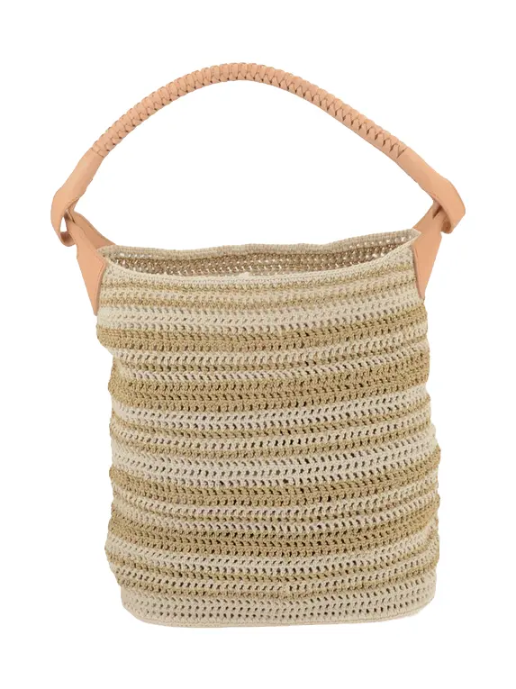 ANCIENT GREEK SANDALS Hipissa Bucket Bag - White/gold
