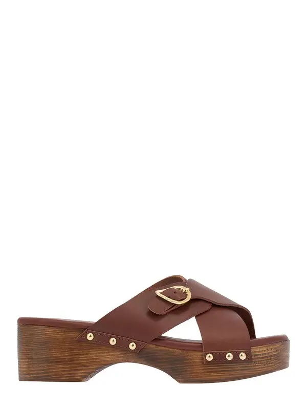 ANCIENT GREEK SANDALS Marilisa Clogs - Chestnut