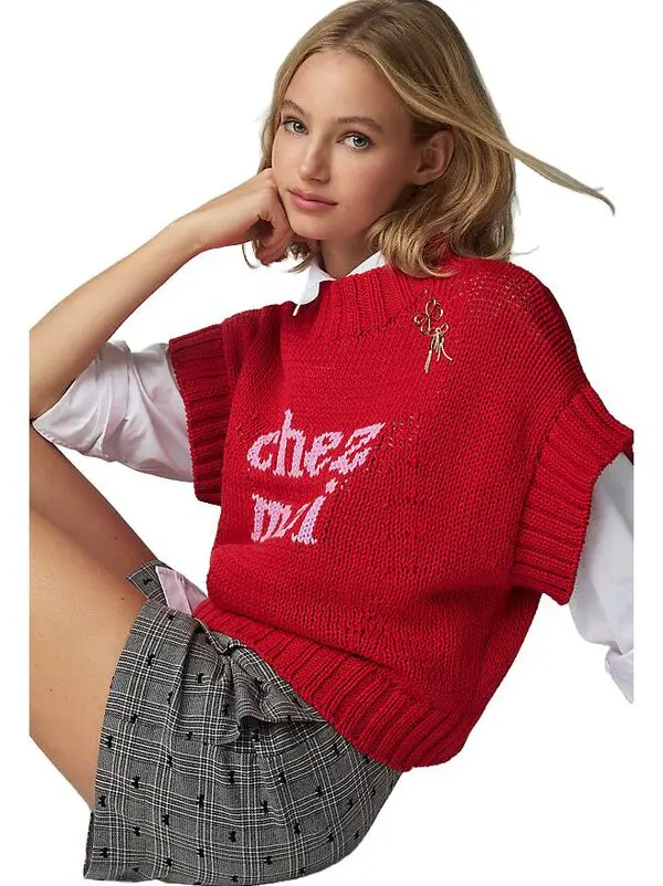Maeve Pippa Mock-neck Sweater - Cherry Red