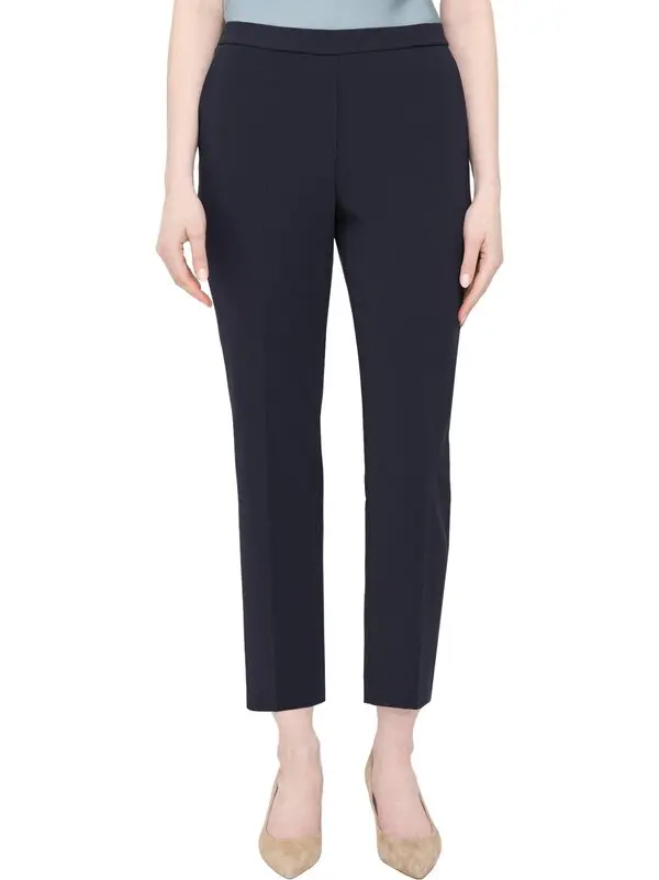 Theory Slim Cropped Pull-on Pant In Crepe - Deep Navy