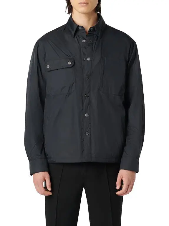 Bugatchi Water Resistant Nylon Shirt Jacket - Black