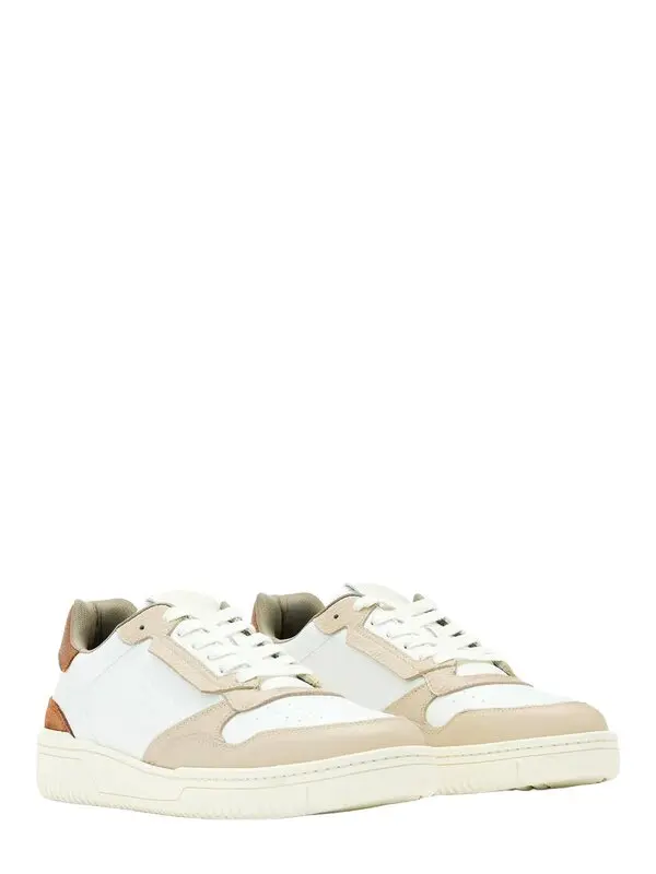 ALLSAINTS Regan Low-top Sneakers - White/yellow/brown