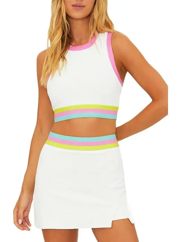 Beach Riot Ribbed Colorblock Sports Bra - Rose Blush