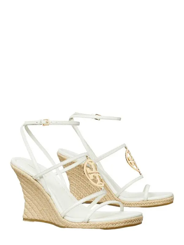 Tory Burch Capri Espadrille Wedge - Blanc/gold