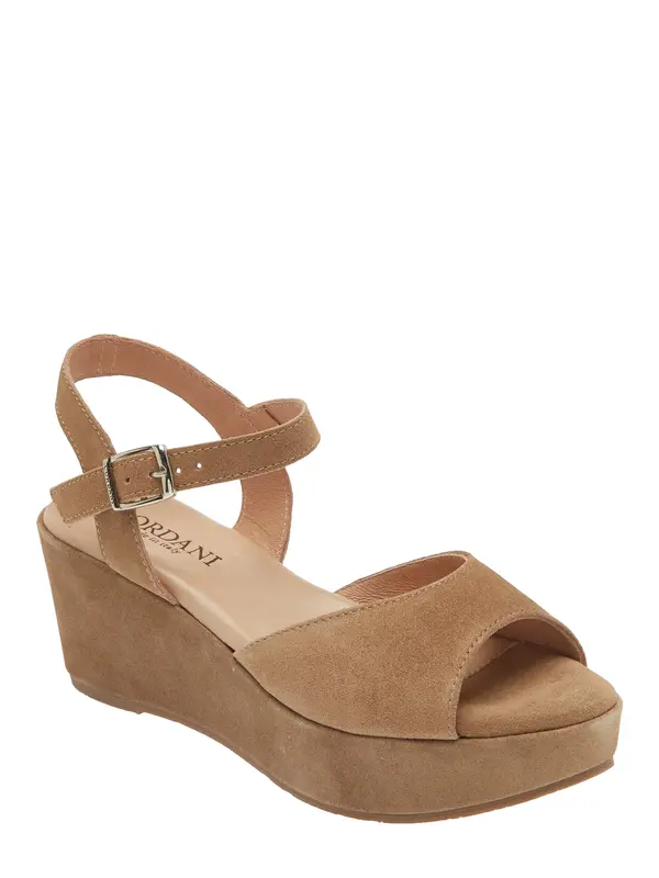 Cordani Ryder Ankle Strap Platform Wedge Sandal - Crosta Fango