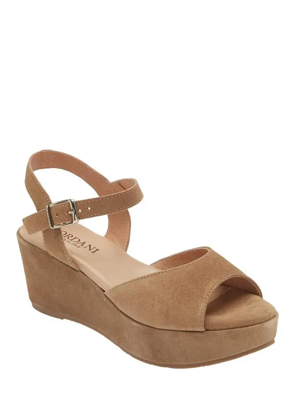 Cordani Ryder Ankle Strap Platform Wedge Sandal - Crosta Fango