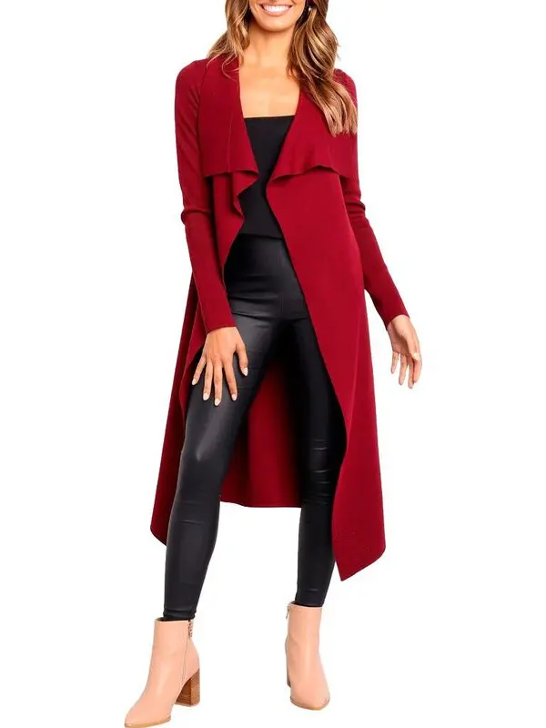 PETAL & PUP Audrina Longline Cardigan - Berry