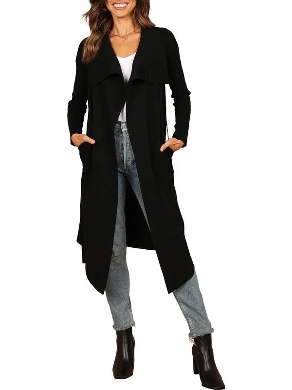 PETAL & PUP Audrina Longline Cardigan - Black