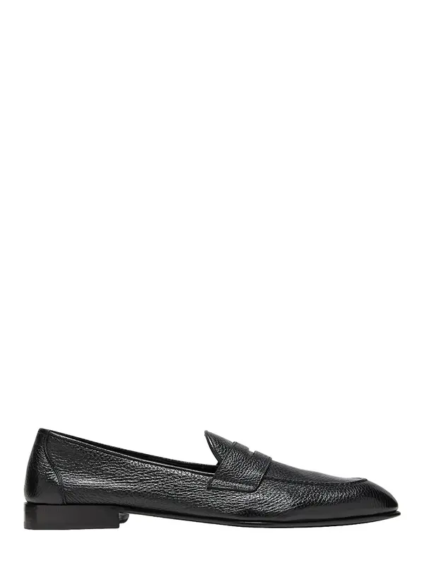 Brioni Appia Deerskin Penny Loafers - Black