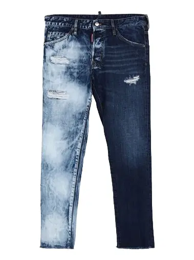 Dsquared2 Jeans In Cotton And Calfskin - Blue