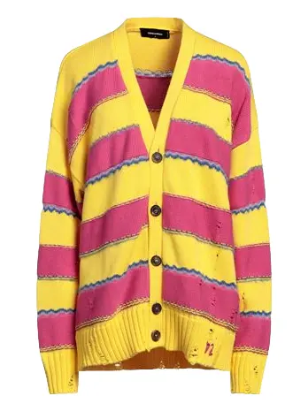 Dsquared2 Striped Knit Cardigan - Yellow
